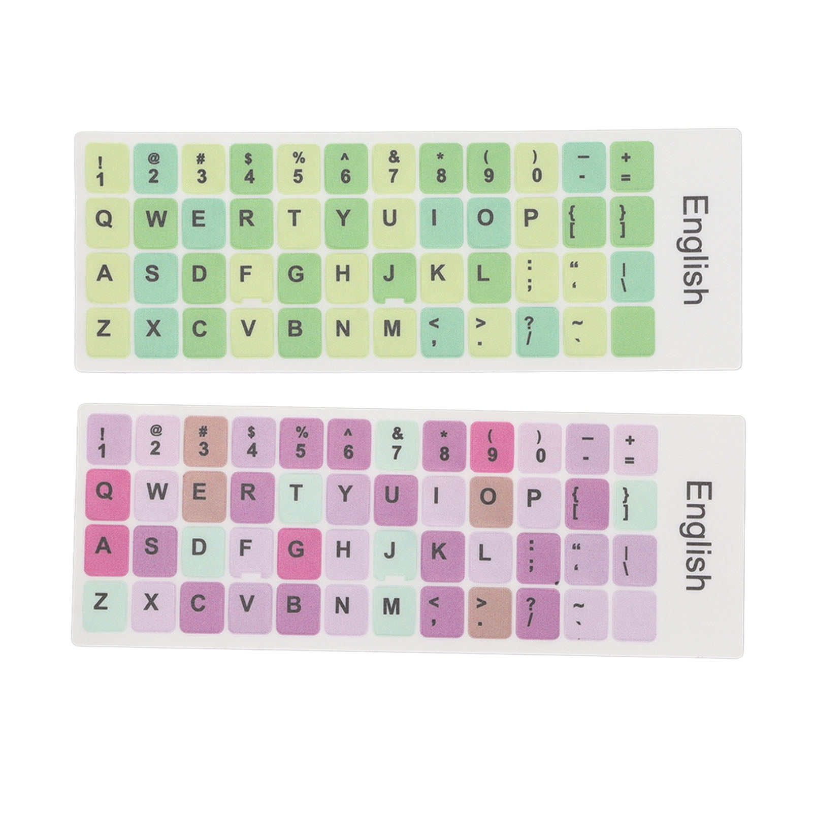 Viferr Keycaps Stickers 2pcs Keyboard Stickers Colorful Keyboard Stickers English Keyboard Stickers Rugged And Tough