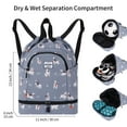HAWEE Dry Wet Drawstring Backpack with Shoe Compartment for Women ...