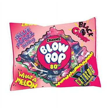 CHARMS Blow Pop, Cherry Ice Flavor, Bubble Gum Filled Pops (48 Count ...