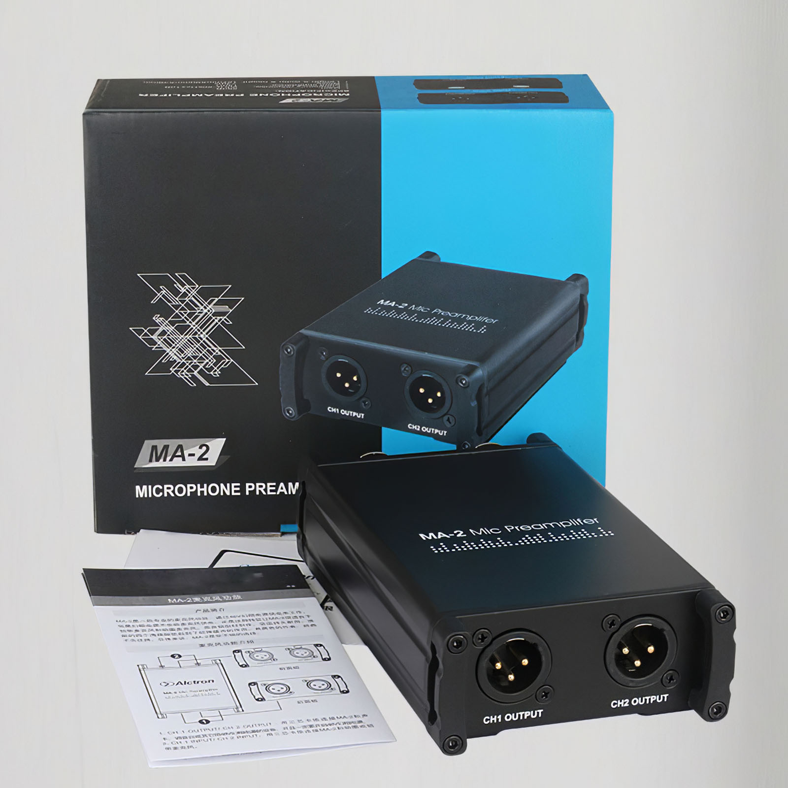 Buy Sound Amplifier Professional Microphone Preamplifier 48V Phantom ...