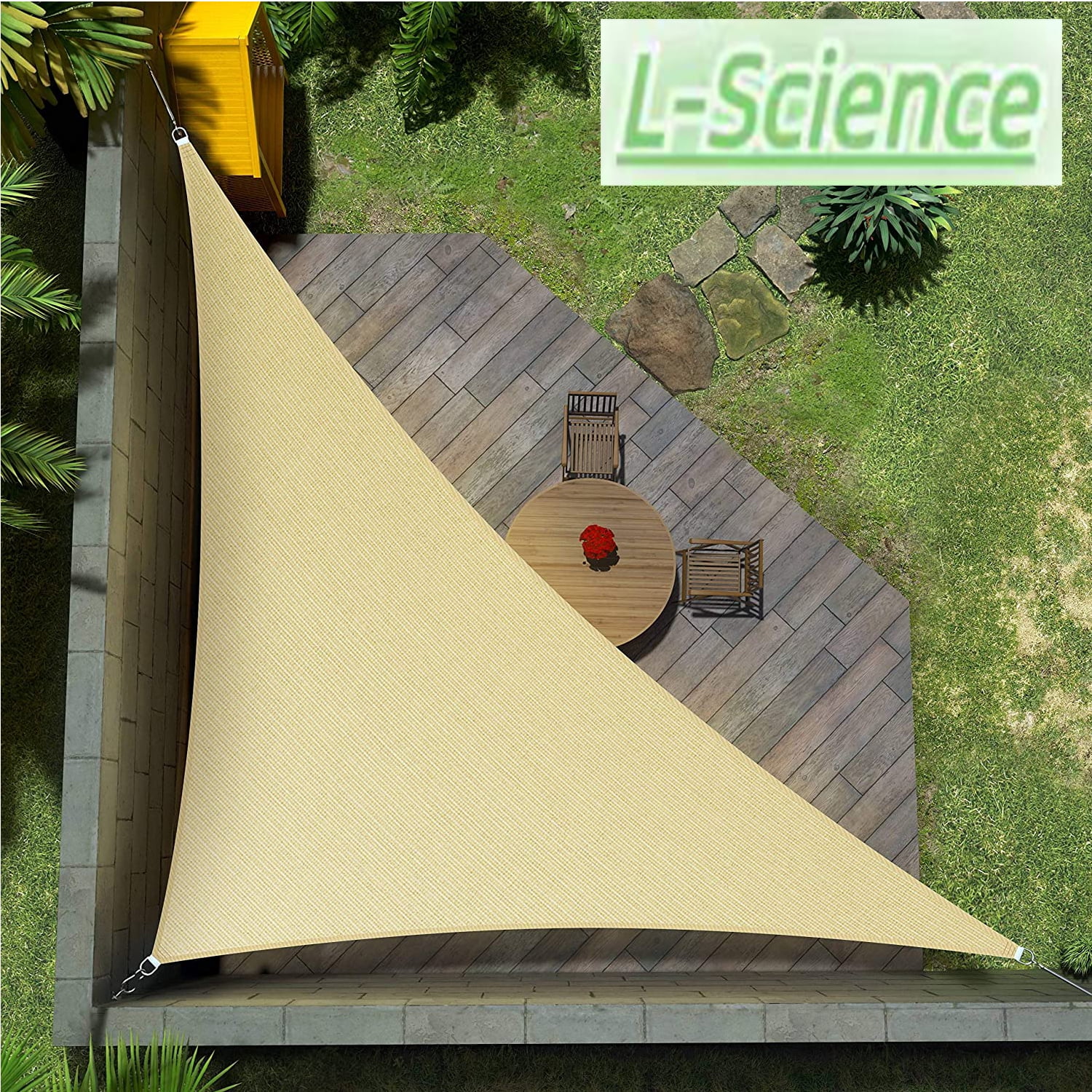 Right Triangle Sun Shade Sail Canopy Awning Shelter Fabric- UV Block UV ...