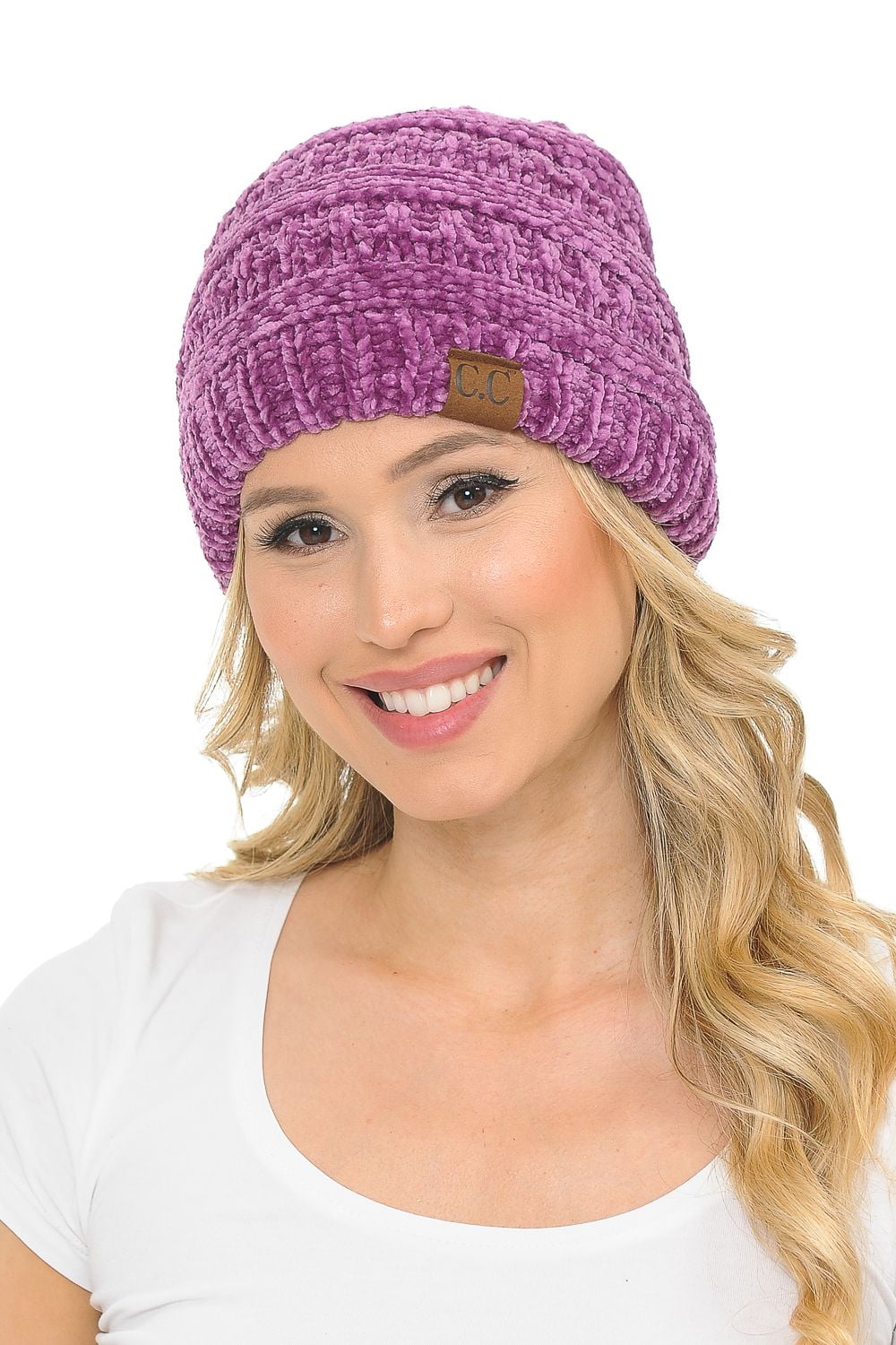 C.C Hat-30 Slouchy Thick Warm Cap Hat Skully Color Cable Knit Beanie ...