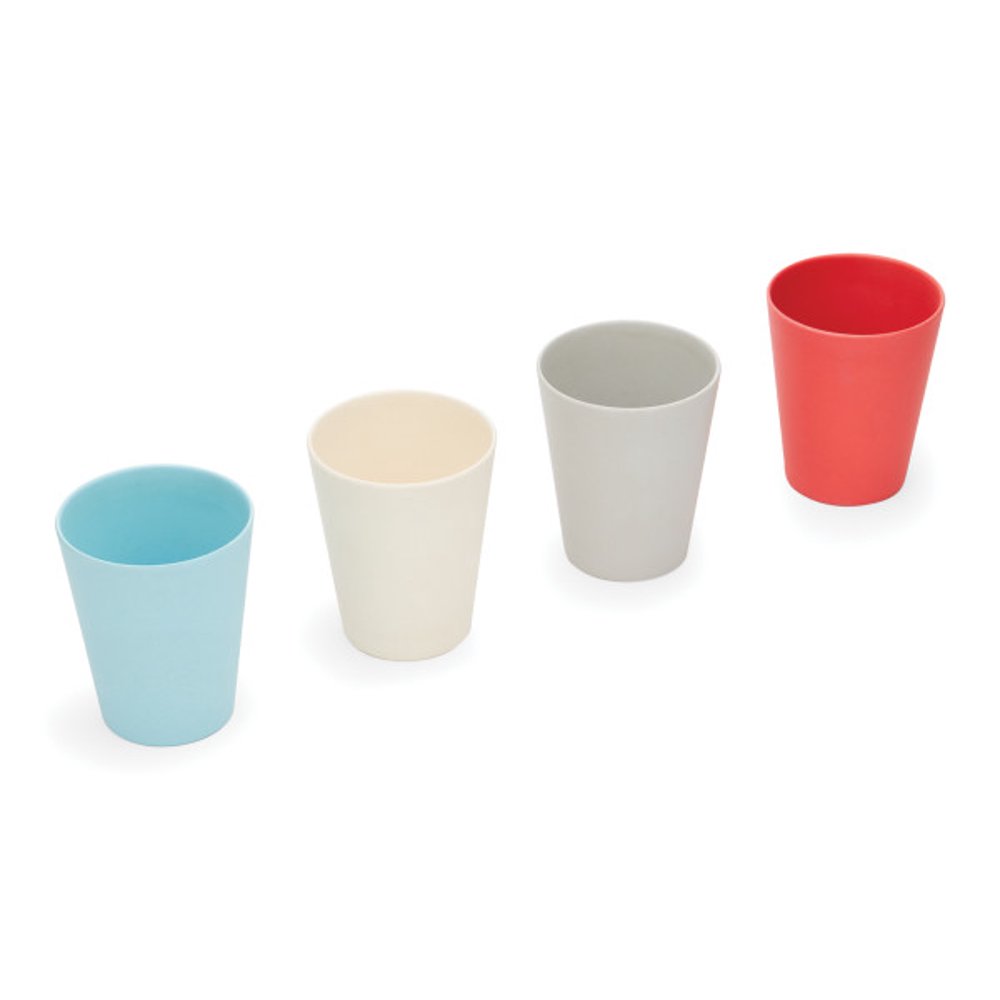 Red Rover Bamboo Kids' Cups, Set of 4 (Red, White, Grey, Blue ...