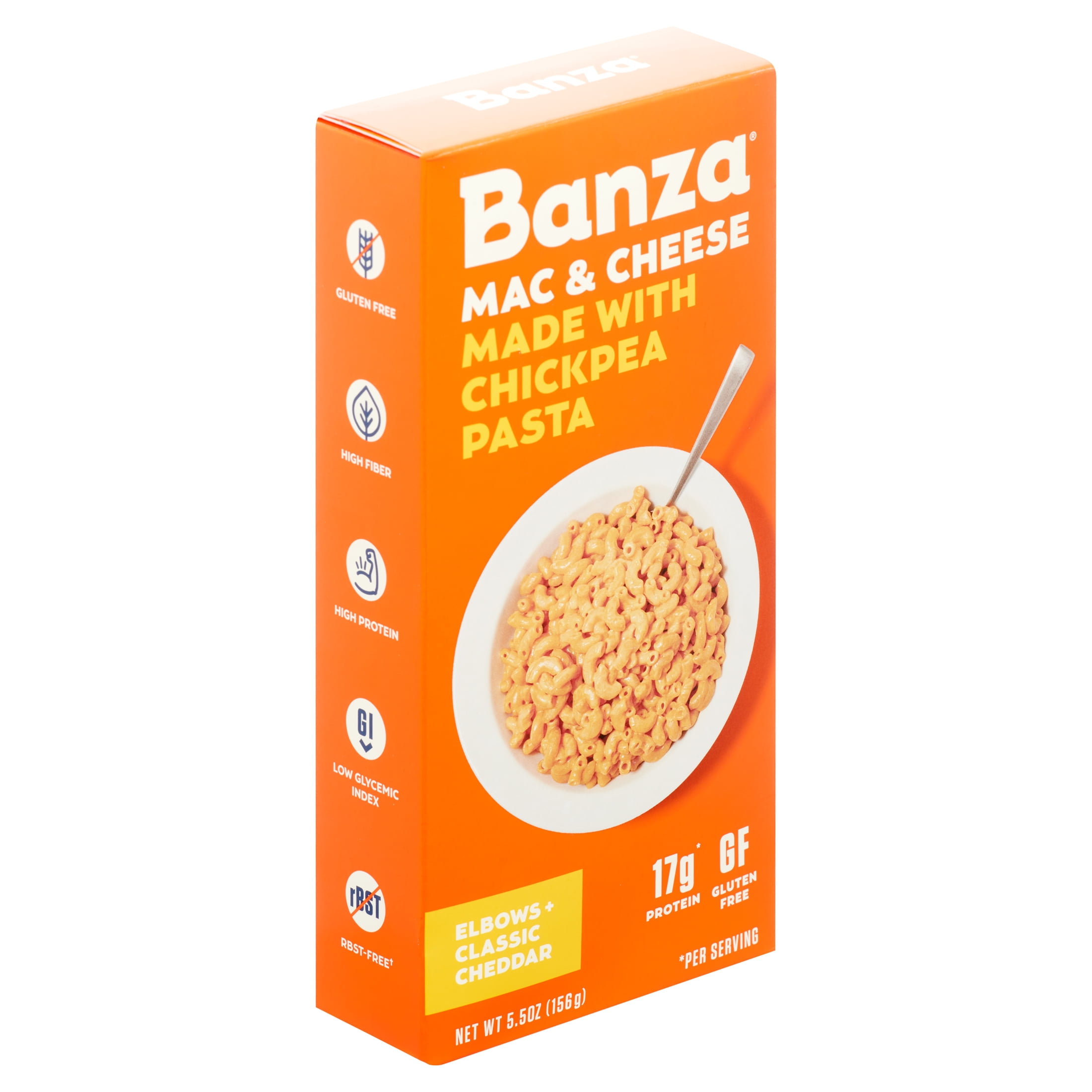 Buy Banza Gluten Free Elbow Mac & Cheddar Cheese, 5.5 oz Shelf Stable ...