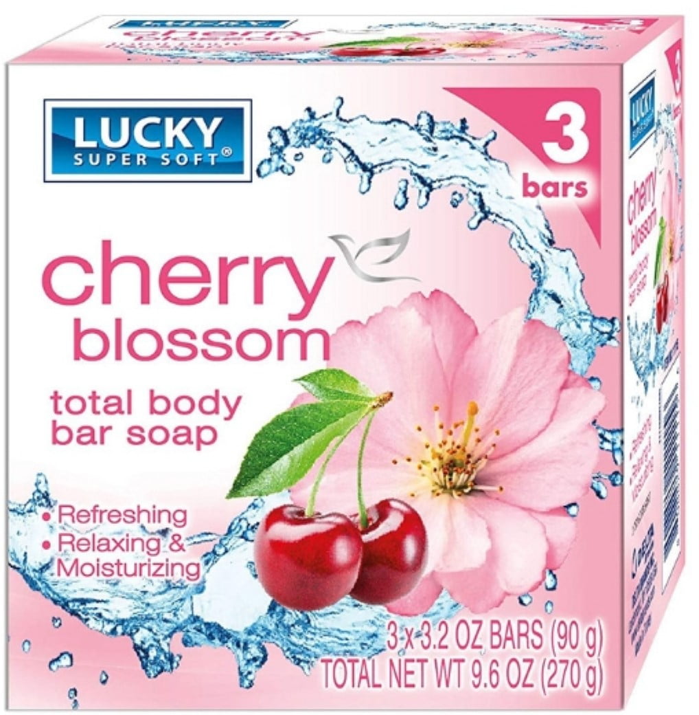 Lucky Super Soft Cherry Blossom Bar Soap, 3 ea - Walmart.com