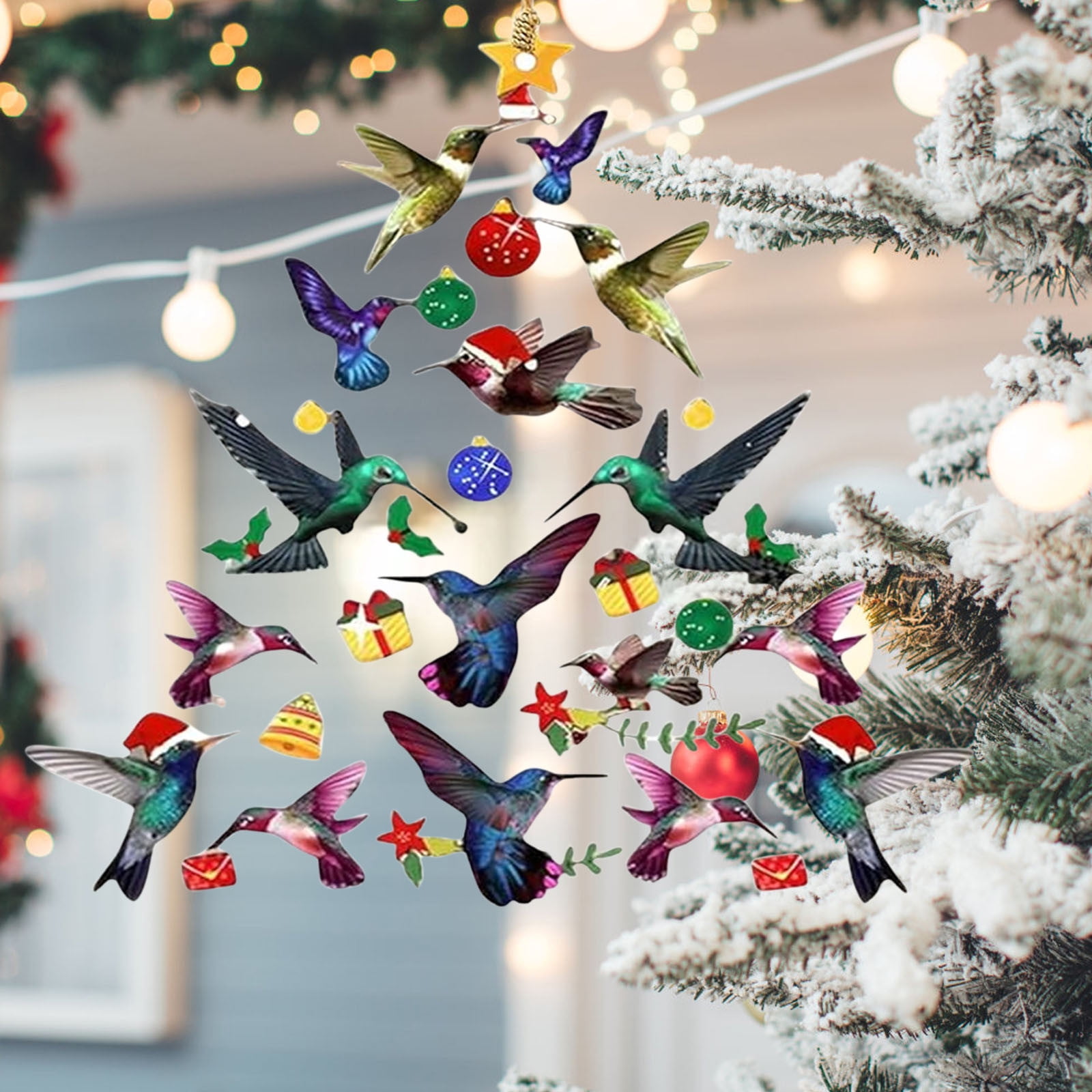 Adornos Navideños de Colibrí 2025 | Colibríes Acrílicos Coloridos ...