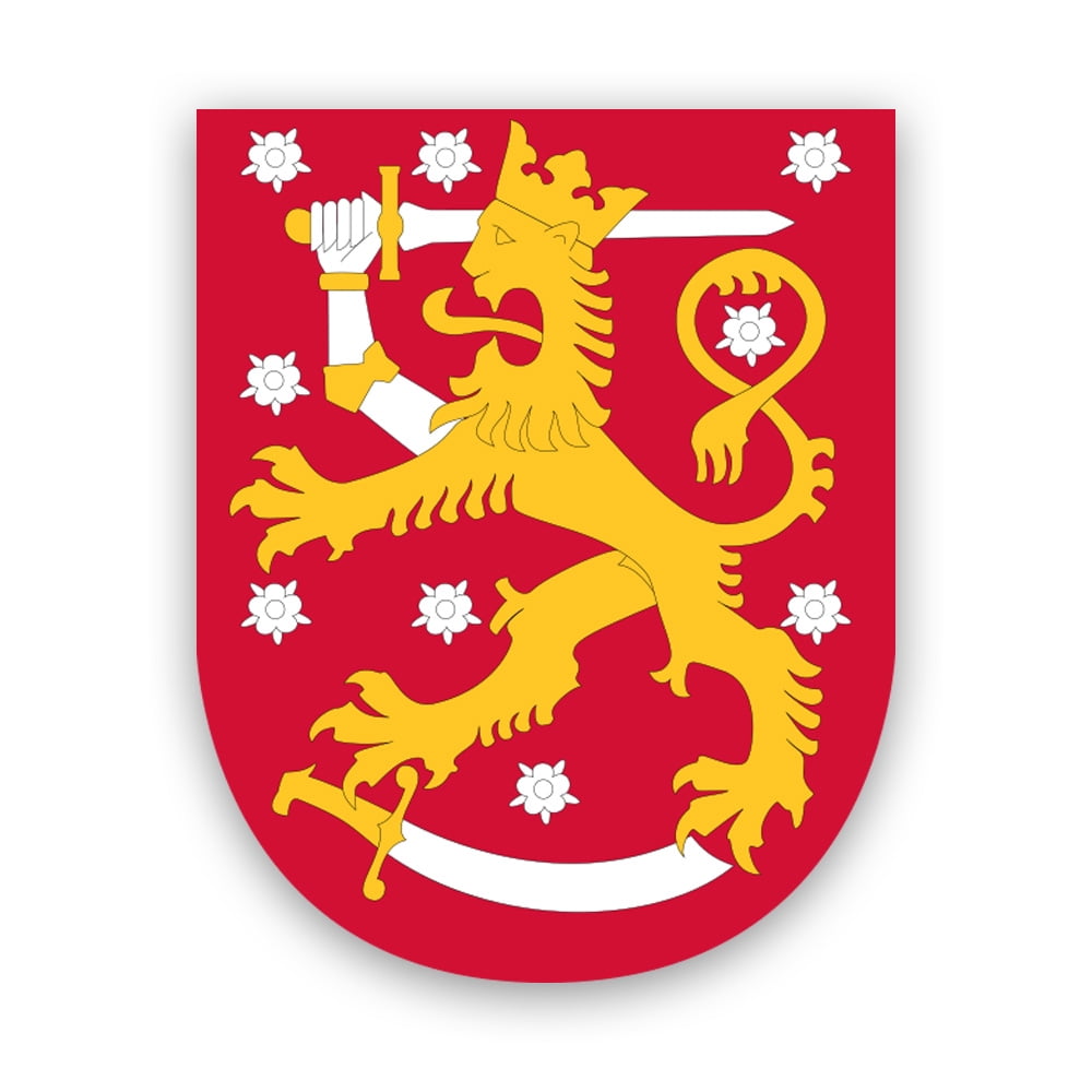 Finnish Coat of Arms Sticker Decal - Self Adhesive Vinyl - Weatherproof ...