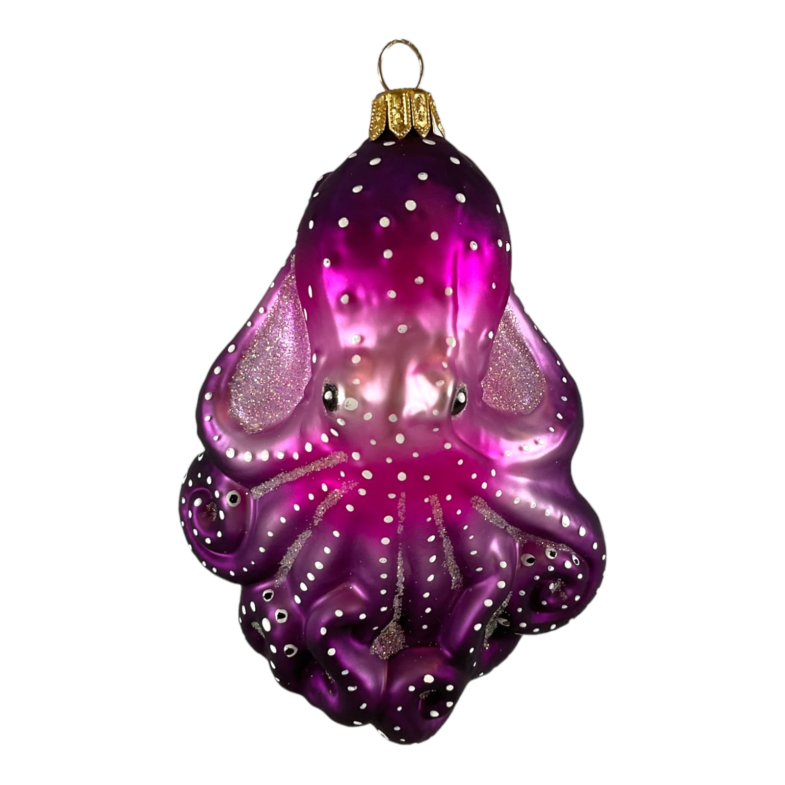 Pinnacle Peak Trading Purple Octopus Polish Mouth Blown Glass Christmas ...