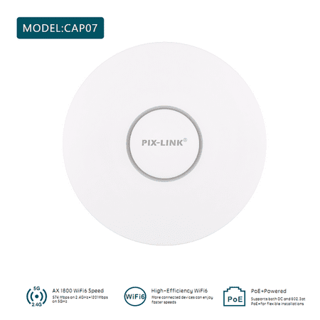 Wireless Access Point - PIX-LINK WiFi 6 Dual-Band AX1800 Speed | 1 x 1G ...
