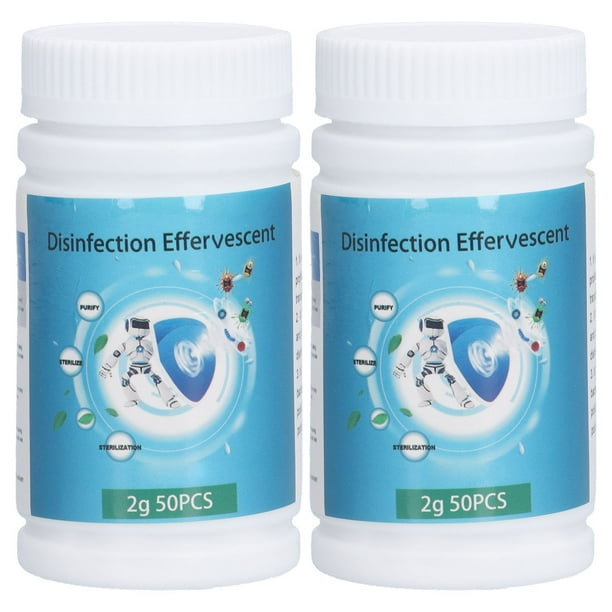 2 Bottles Effervescent Chlorinated Tablets Multifunctional Water ...