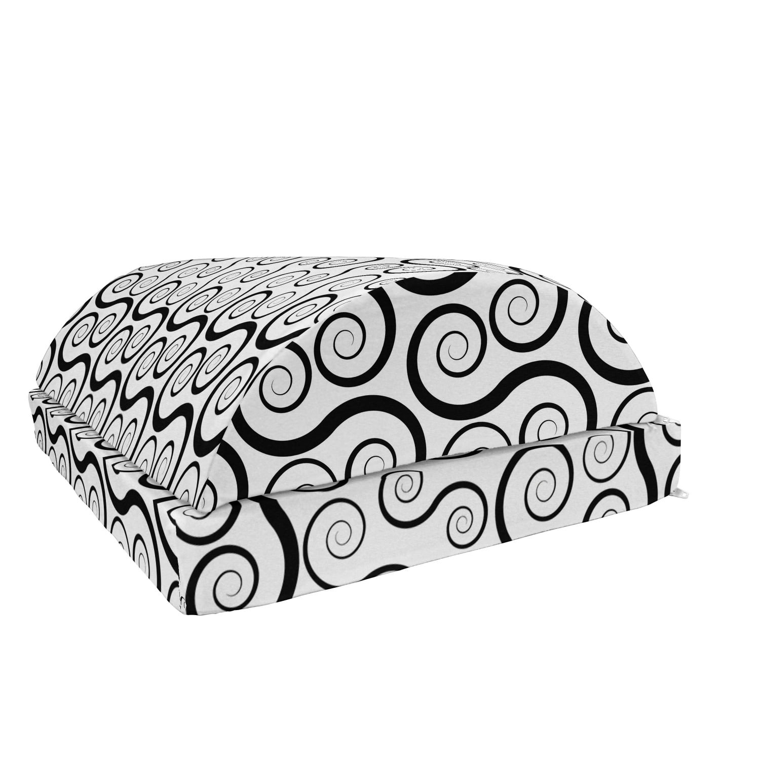 Abstract Art Foot Rest, Swirly Geometric Minimalist Tones Curly Tiles ...