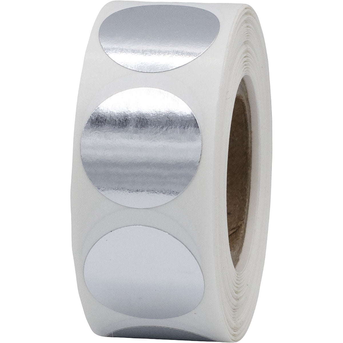 Silver Round Stickers