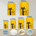 2D 1PCS Wrapped Canvas Painting Modern cat Strange cartoon style Black ...