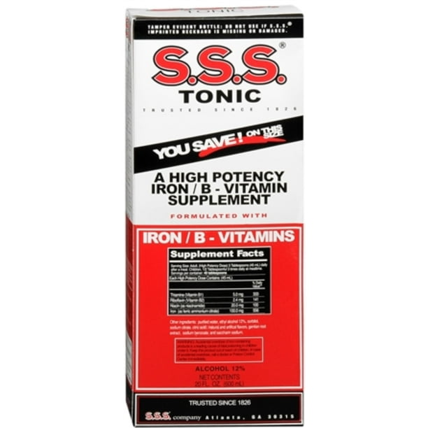 S.S.S. Tonic Liquid Iron & Vitamin B Supplement, 20 Fl. Oz. - Walmart ...