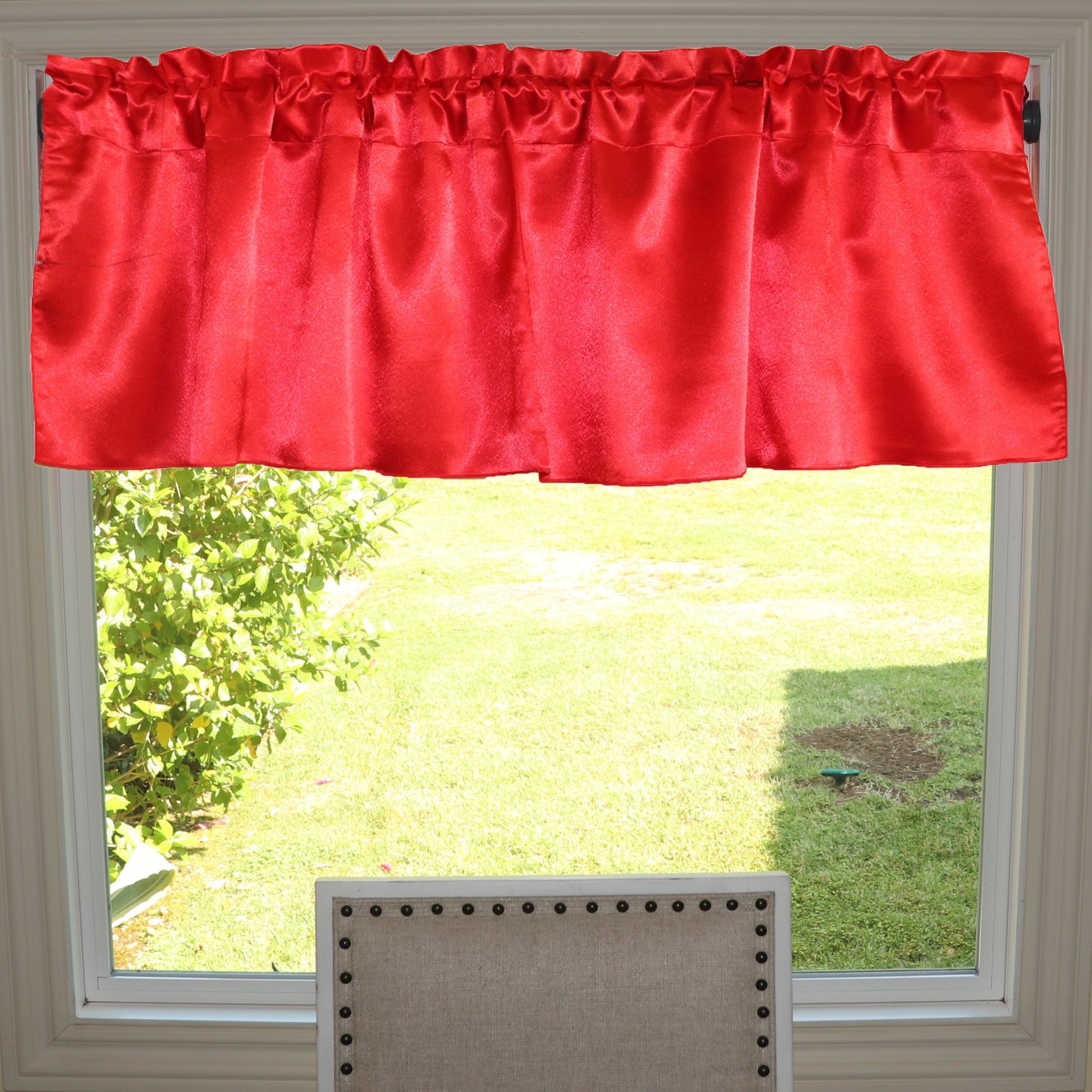 Shiny Smooth Satin Window Valance 58" Wide Red - Walmart.com