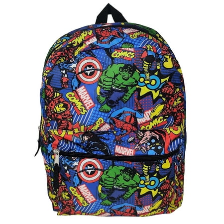 Marvel Avengers 16" Backpack AOP Hulk Captain America Iron Man Spider ...