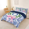 Catabedysis Bowknot Letter Print Bedding,Leaf Wreath Monogrammed O ...