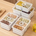 Clear Lid Organiser Transparency Divided Snacks Nut Storage Box Storage ...
