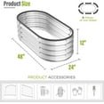 SOLAURA Durable Galvanized Raised Garden Bed 4x2x1 ft, Oval Metal ...