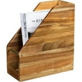Premium Hotel Series Solid Acacia Wood Desktop Magazine File Holder Bin ...