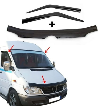 For Mercedes Sprinter 2002-2006 Front Bug Shield Hood Deflector & Wind ...