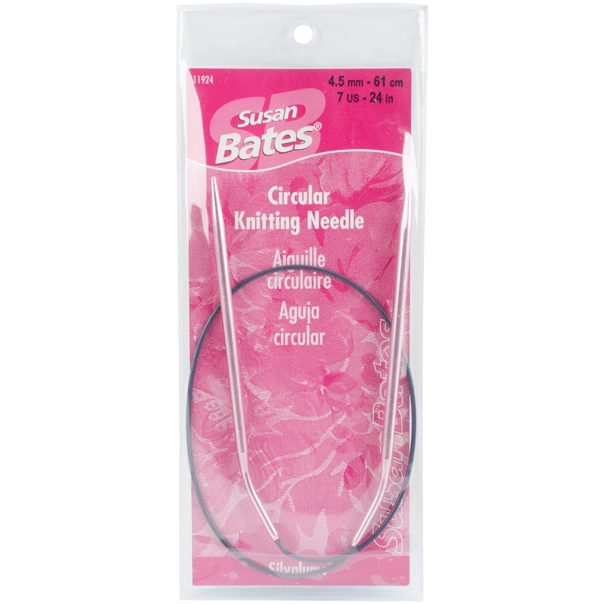 Susan Bates Silvalume Circular Knitting Needles 24"-Size 7/4.5mm ...