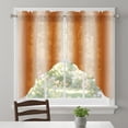 Burnt Orange Ombre Sheer Curtains Swag Valances for Windows Gradient ...