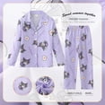 Anime Kawaii Sanrio Kuromi Children's Pajamas Set Girls Cute Long ...