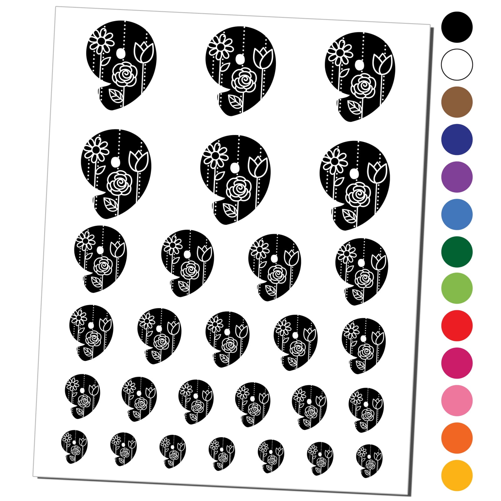Sweet and Cute Flowers Rounded Block Number 9 Nine Water Resistant ...