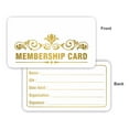 Membership Cards - Gold Foil Stamping 3.5" x 2" Blank Member ID Entry ...