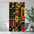 African Drum Music Mosaic Print Shower Curtain,Cloth Fabric Waterproof ...