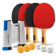 PRO SPIN All-in-One Portable Ping Pong Set, Retractable Net, 4-Player ...