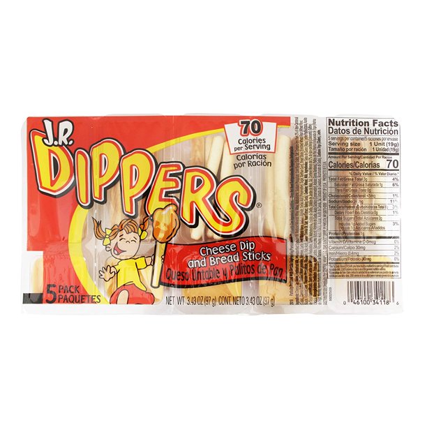 J.R. Dippers Cheese Dip & Bread Sticks Snacks (1 Pack) - Walmart.com