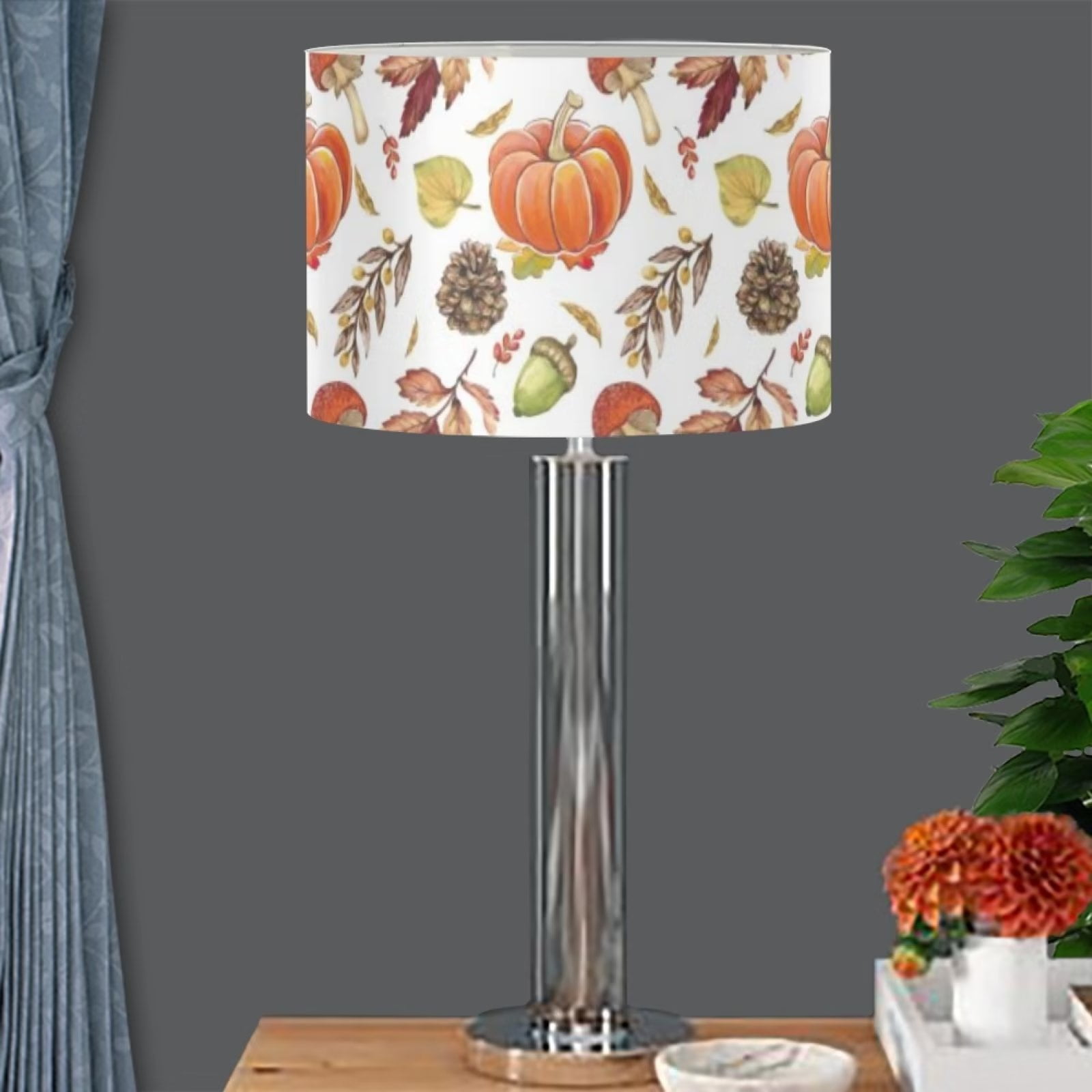 NETILGEN Traditional Lamp Shade for Table Floor Lamp Pine Nut Pumpkin ...