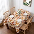 Autumn Botanical Pumpkin Table Cloth 60x84in, Waterproof Rectangle ...