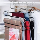 S-Shape Pants Hangers 5 Layers Hangers Closet Space Saver,Non Slip ...