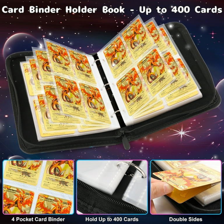 Mini Portable 4-Pocket Trading Card Binder, Small Zippered Mini Portable 4-Pocket Trading Card Binder, Small Zippered