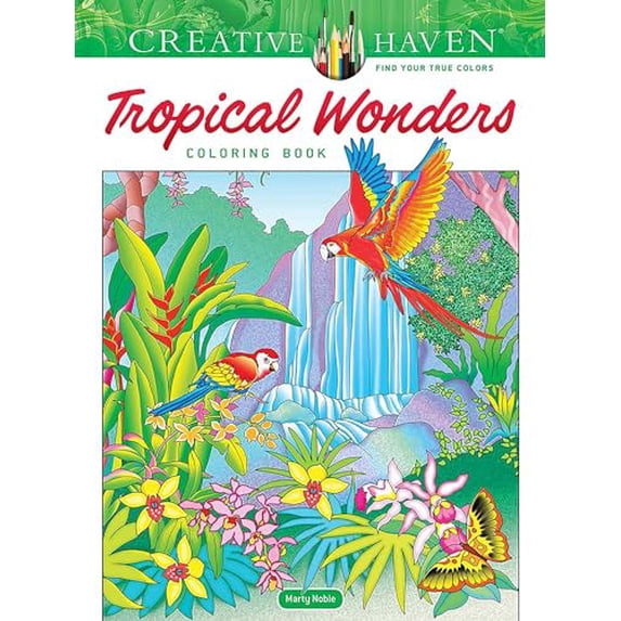 Pre-Owned Adult Coloring Books: Nature Creative Haven Tropical Wonders ...
