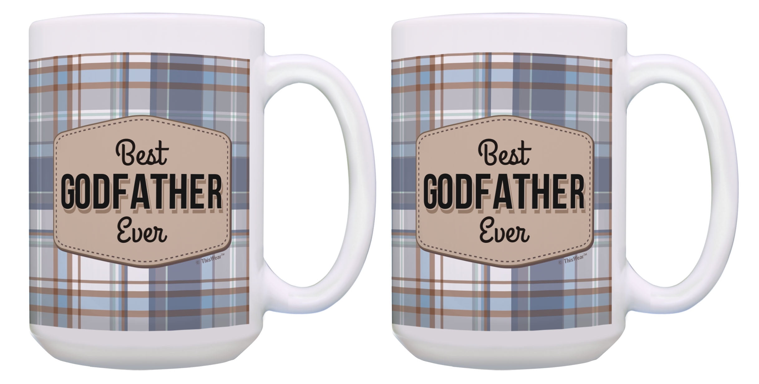 ThisWear Best Godfather Coffee Mug Set Best Godfather Ever 2 Pack Gift ...