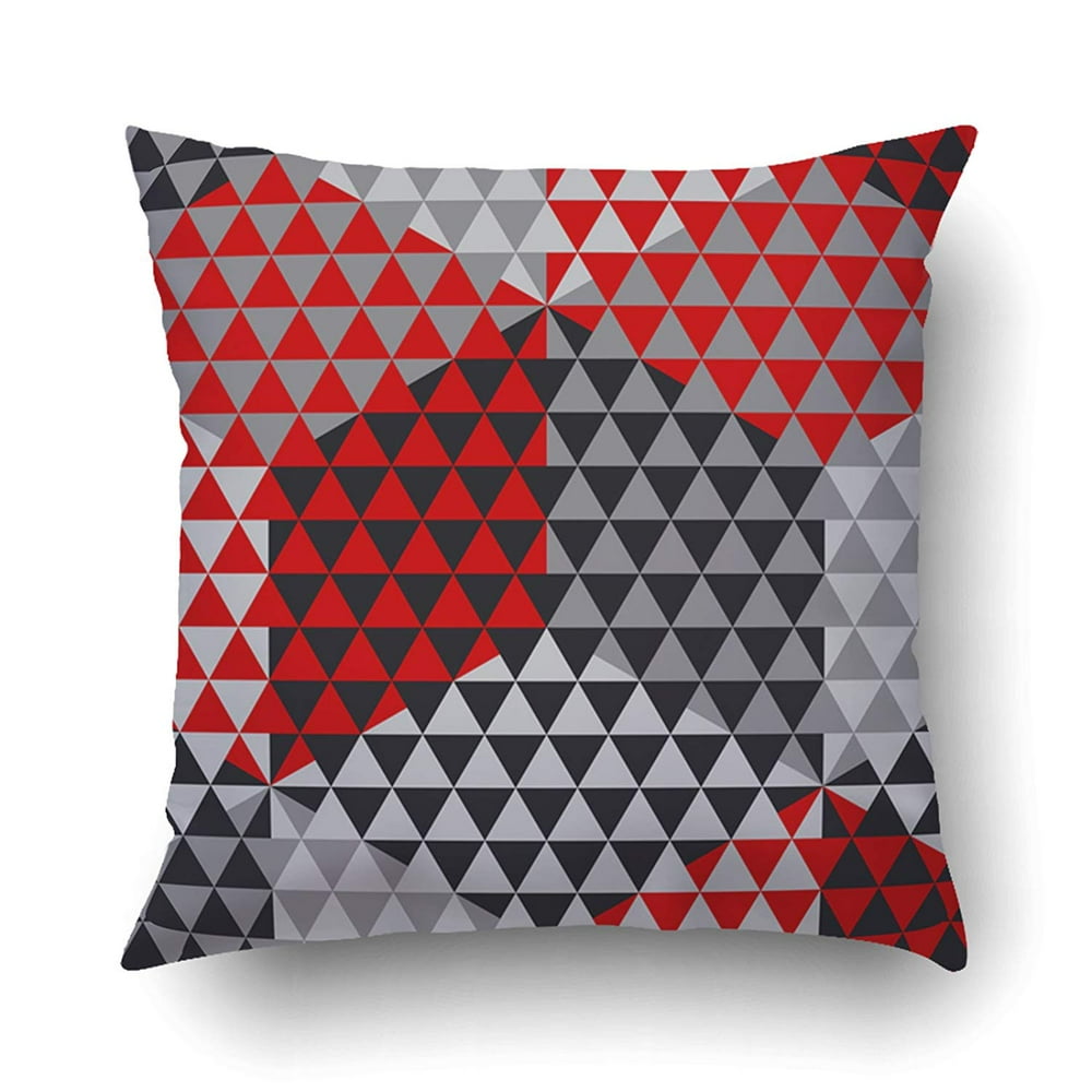 ARTJIA Red And Gray Geometry Hexagon Fabric Sample Geometric Pattern ...