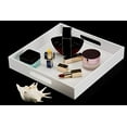 Glossy White Sturdy Acrylic Serving Tray with Handles-10x10Inch-Serving ...