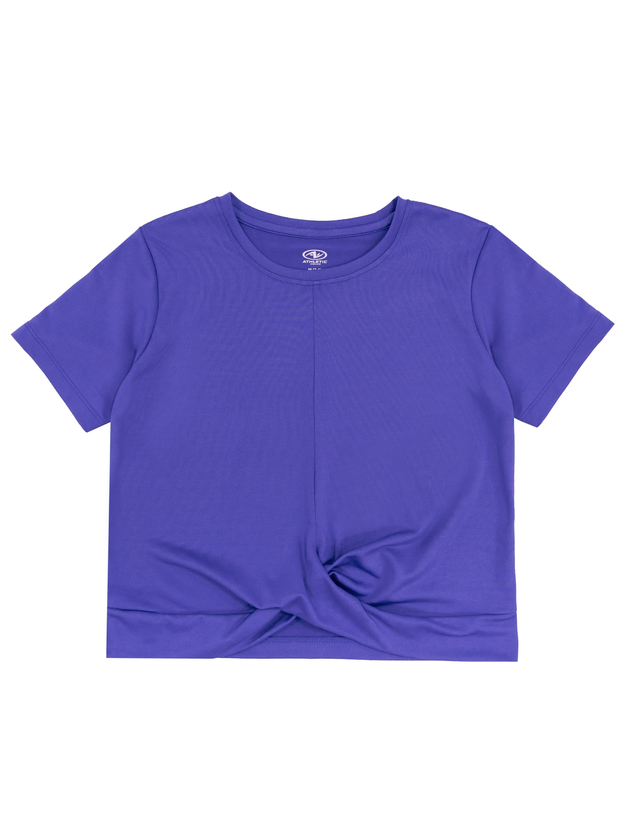 Athletic Works Girls Active Twist Front T-Shirt, Sizes 4-16 Plus ...