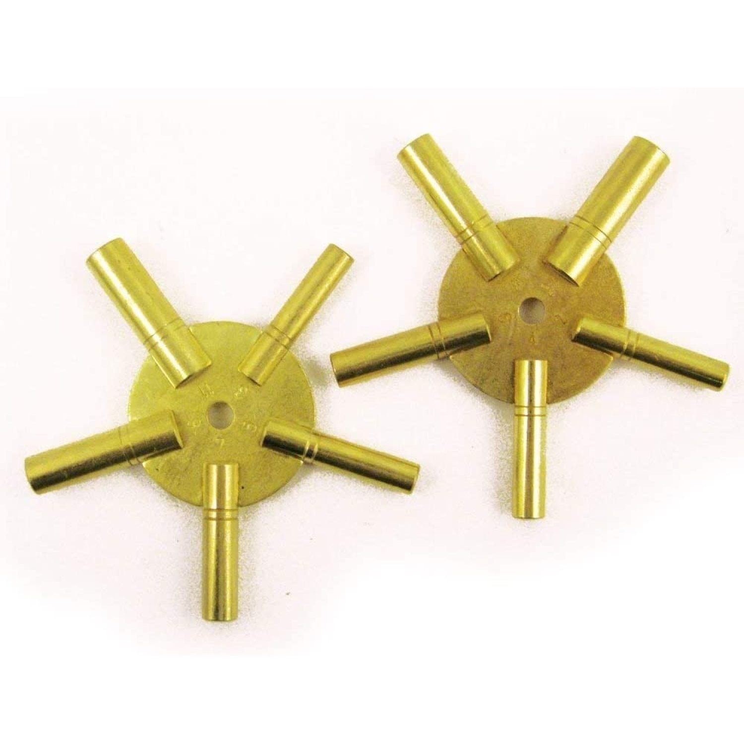 2 Pack Universal Antique Grandfather Clock Key, Brass 5-Way Winding ...