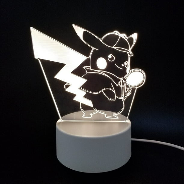 Pokemon Pikachu 3D LED Night Light Kawaii Anime figuras LED modelo ...