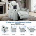 Swivel Power Motion Recliner Chair, 270 Degree PU Electric Recliner ...