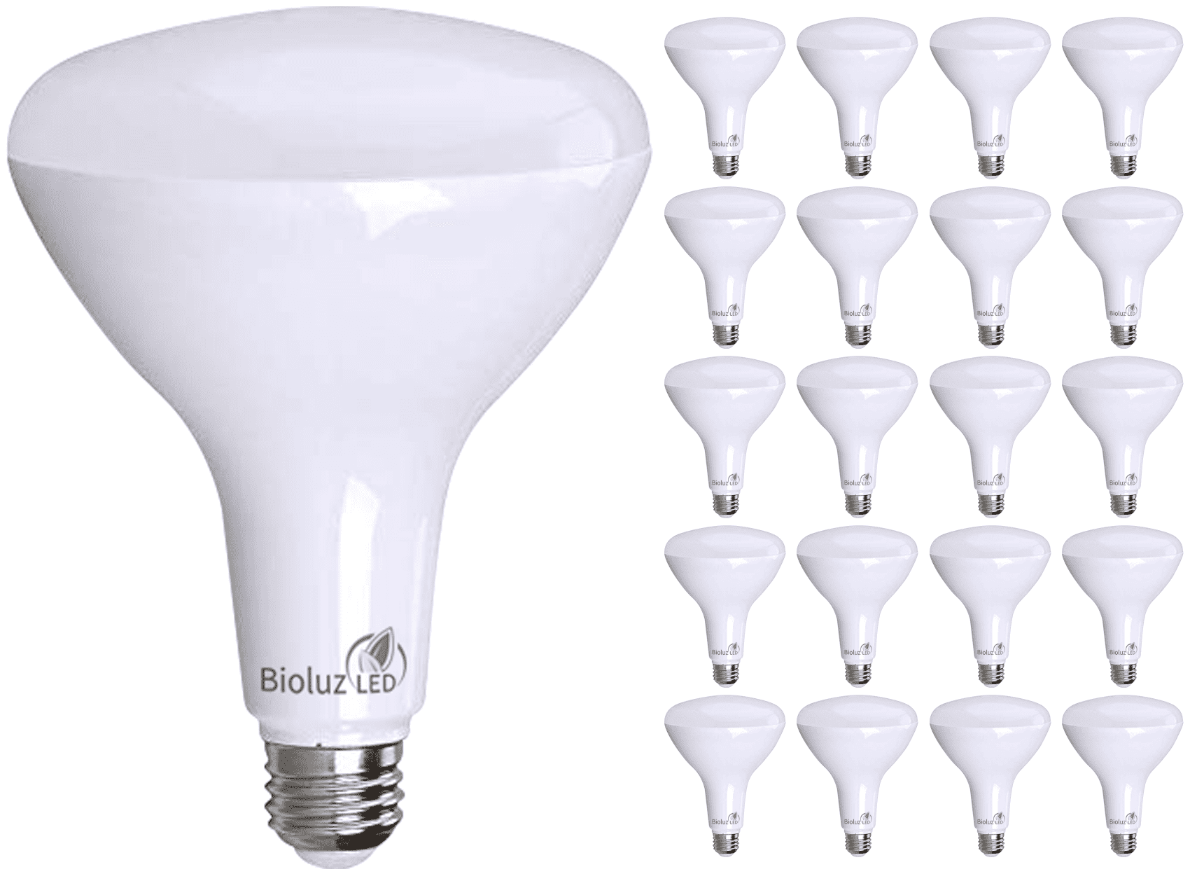 20 Pack Bioluz LED BR40 LED Bulbs 90 CRI 120W Replacement Dimmable ...
