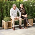 2-in-1 Outdoor Garden Bench with 2 Raised Planter Boxes, Natural Fir ...