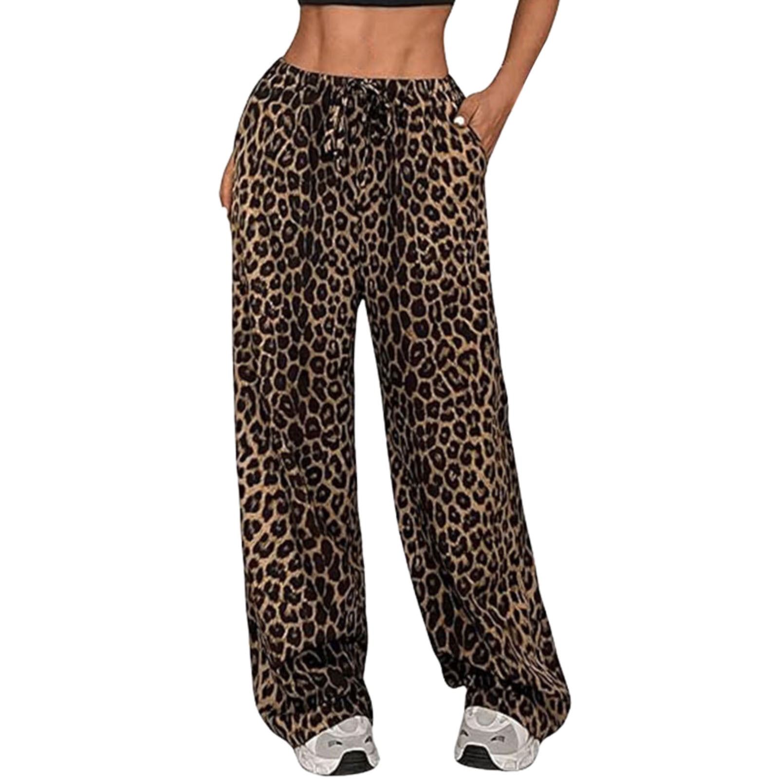 Click here for Xiaowwww Womens Leopard Print Low Waisted Drawstri... prices