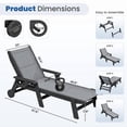 SERWALL Textilene Patio Chaise Lounge Chair, 5-Position Adjustable ...