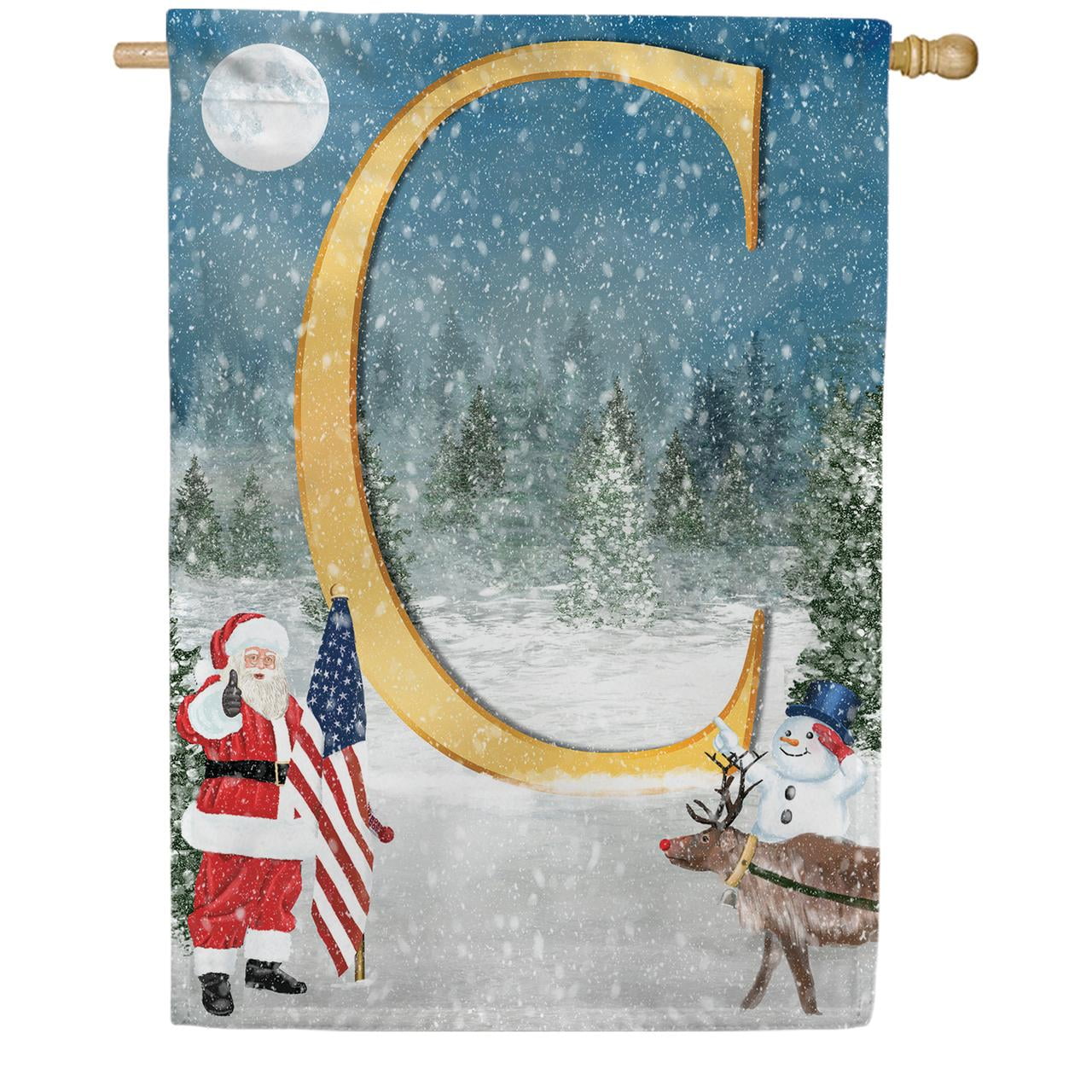 America Forever Monogram Christmas House Flag Letter C 28 x 40 inch ...